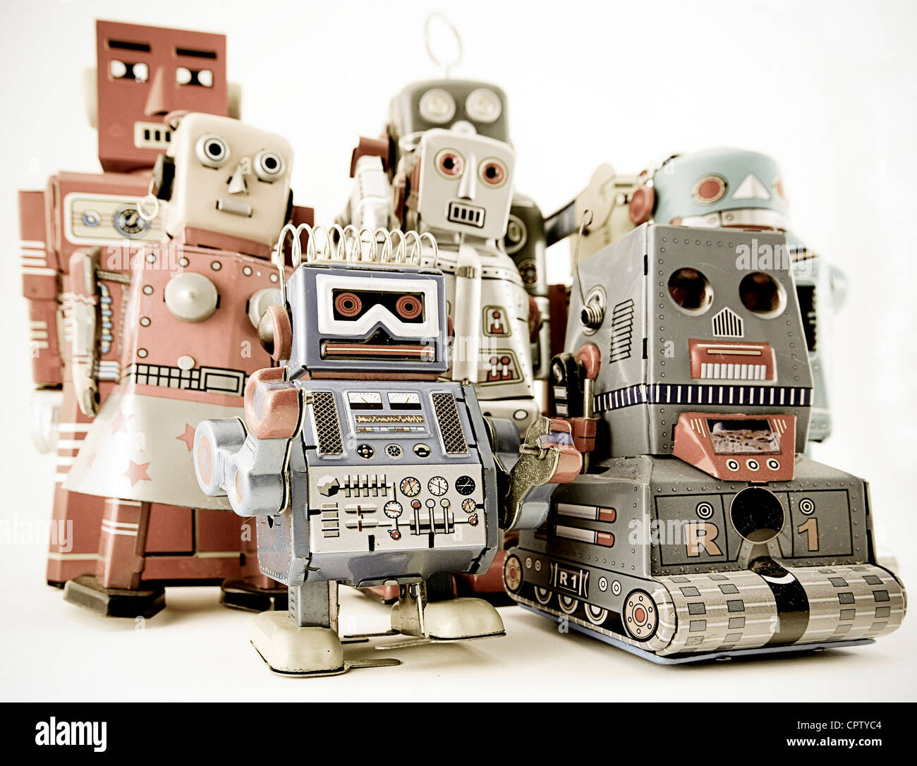 a large group of robot toys Stock Photo - Alamy