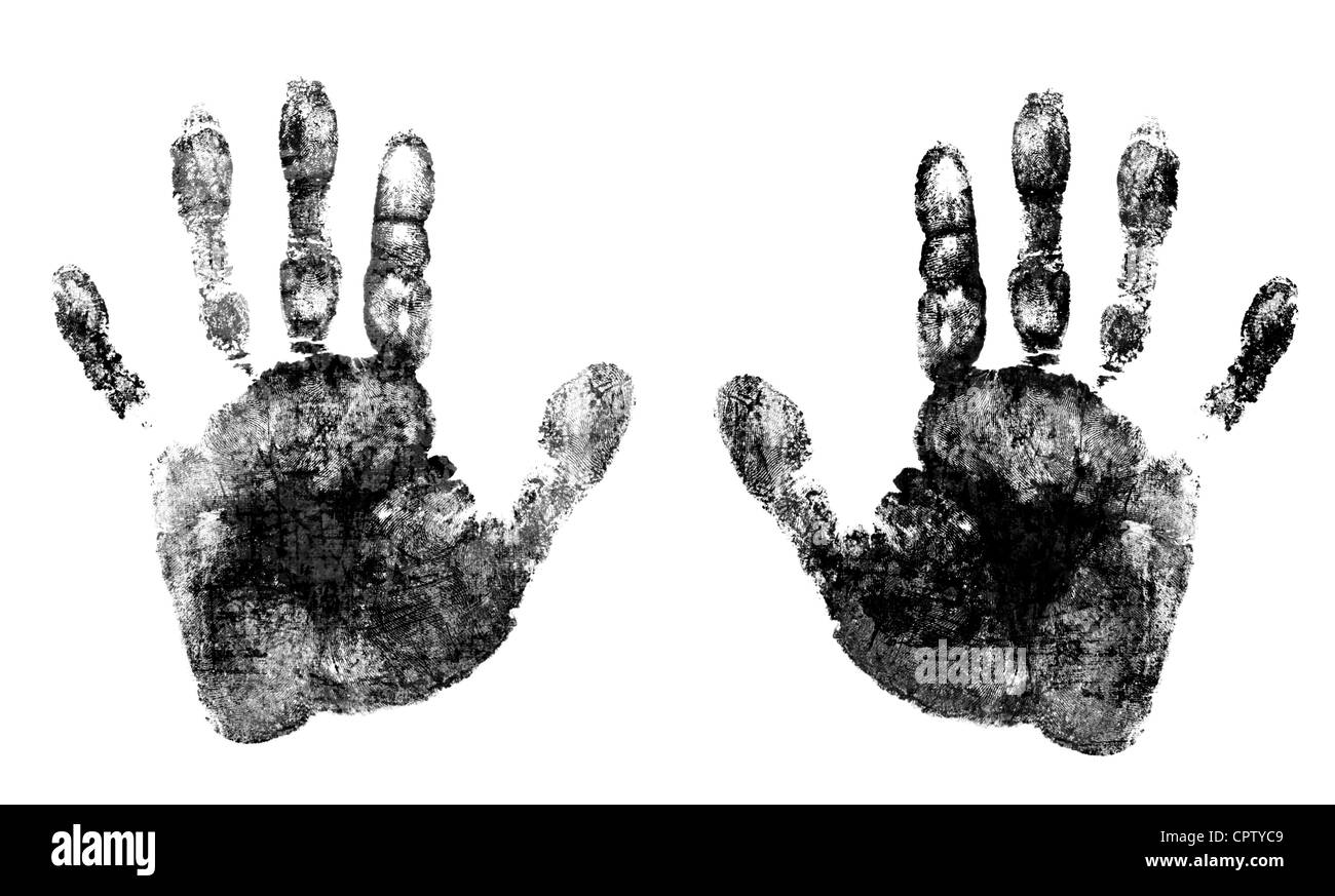 two ink hands Stock Photo - Alamy