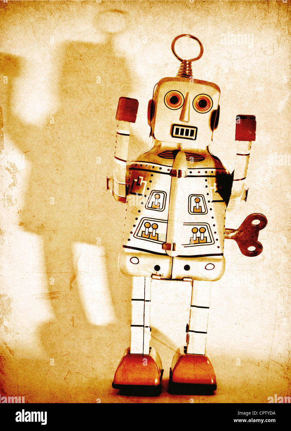 old robot ( retro inspired image Stock Photo - Alamy