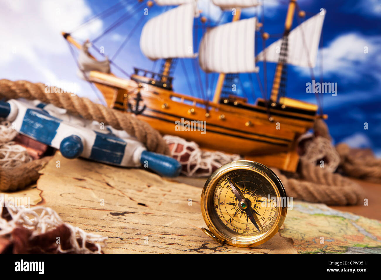 Old vingate navigation equipment Stock Photo - Alamy