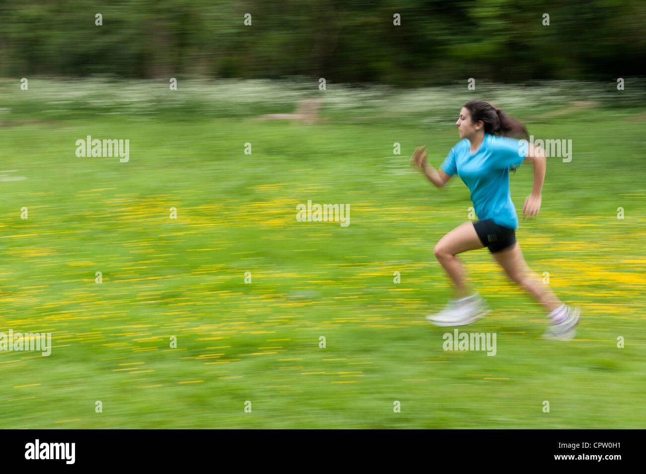 Happy girl teenager running clean hi-res stock photography and images ...