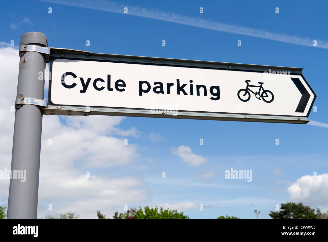 Cycle parking sign close up Stock Photo - Alamy