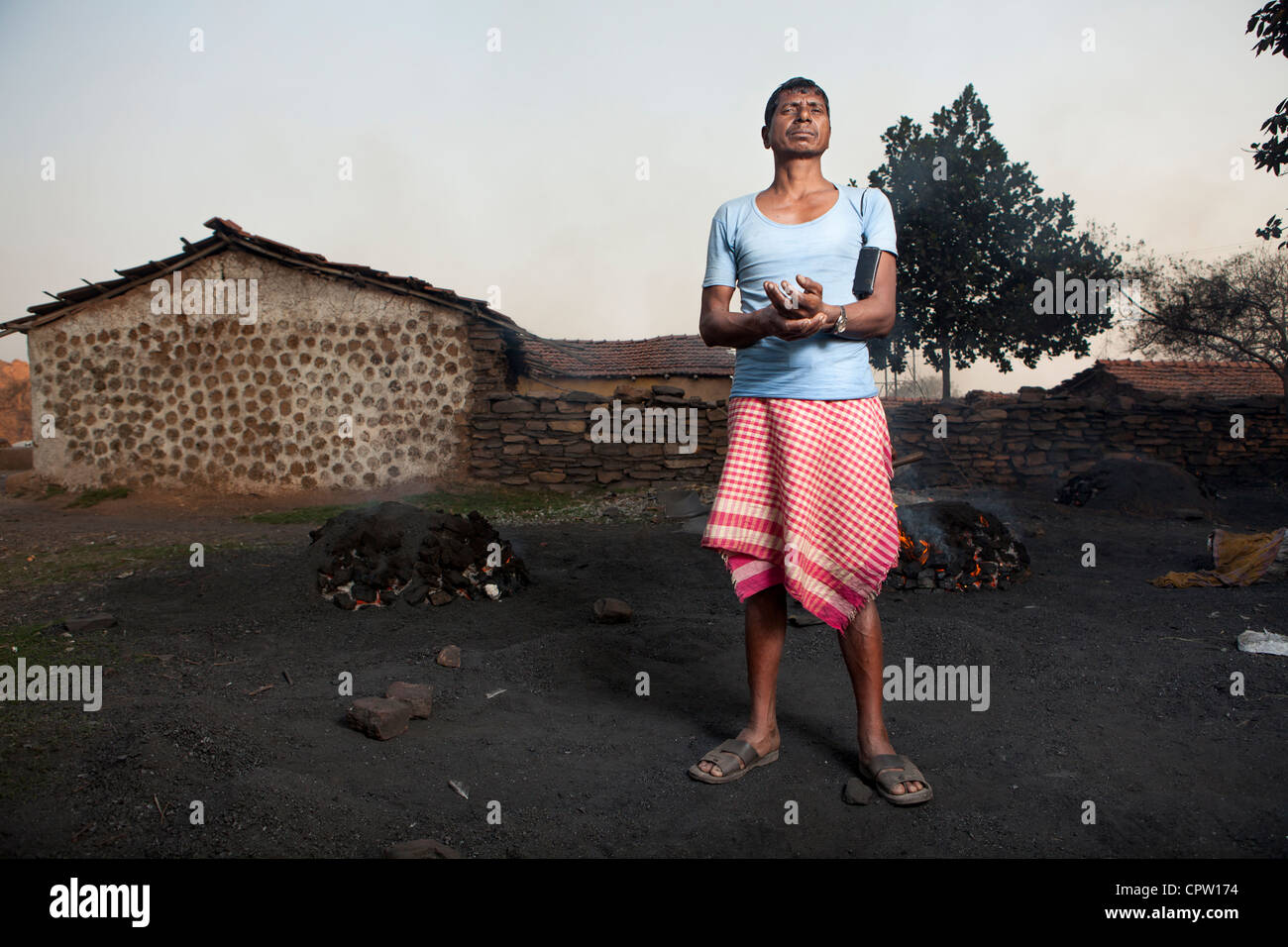 Indian coal miner evening, Jharia, Dhanbad, Jharkhand, India Stock ...
