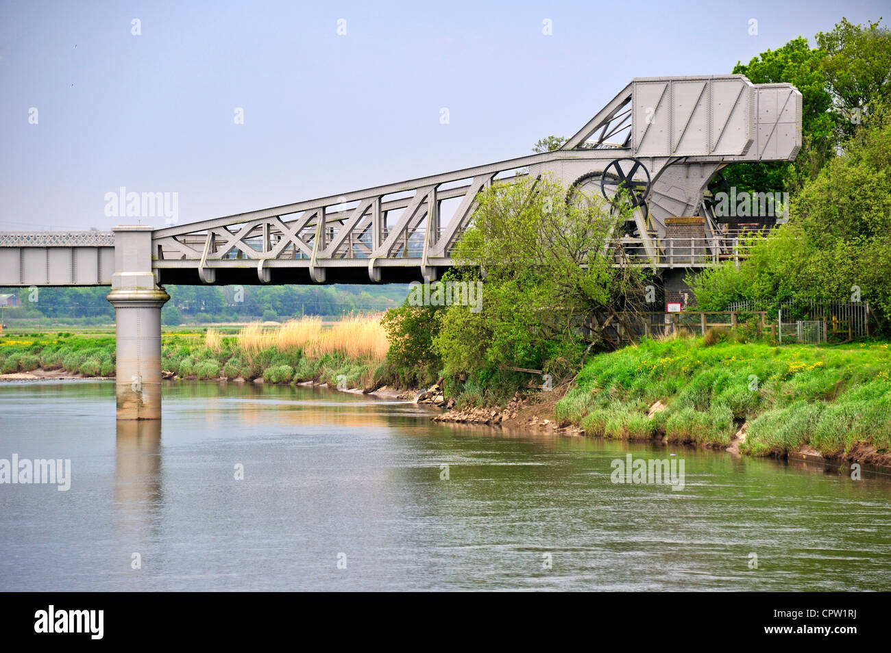 Bascule bridge at Carmarthen, over the River Towy Stock Photo - Alamy