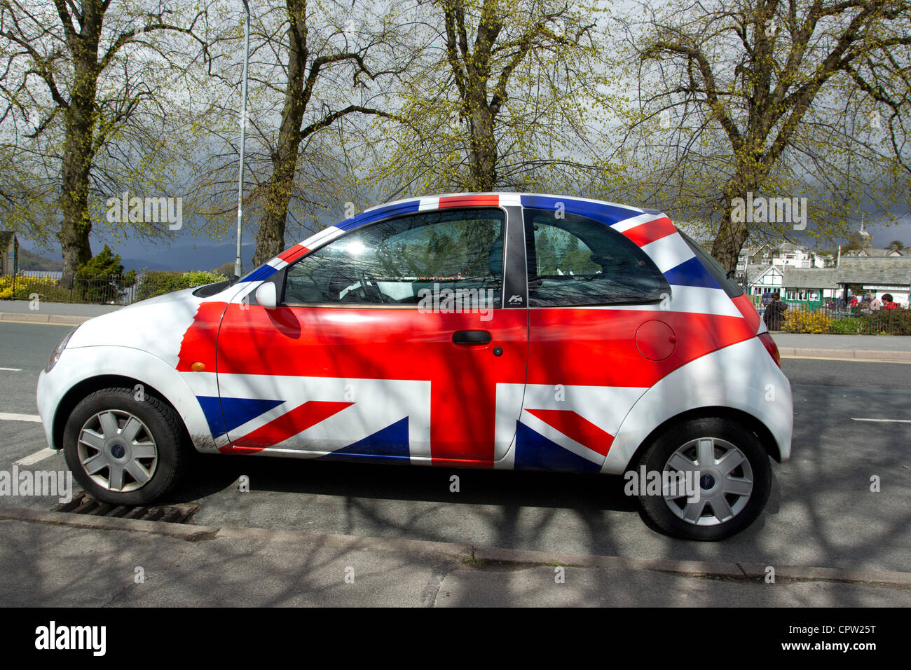 Union Jack flag car Stock Photo - Alamy