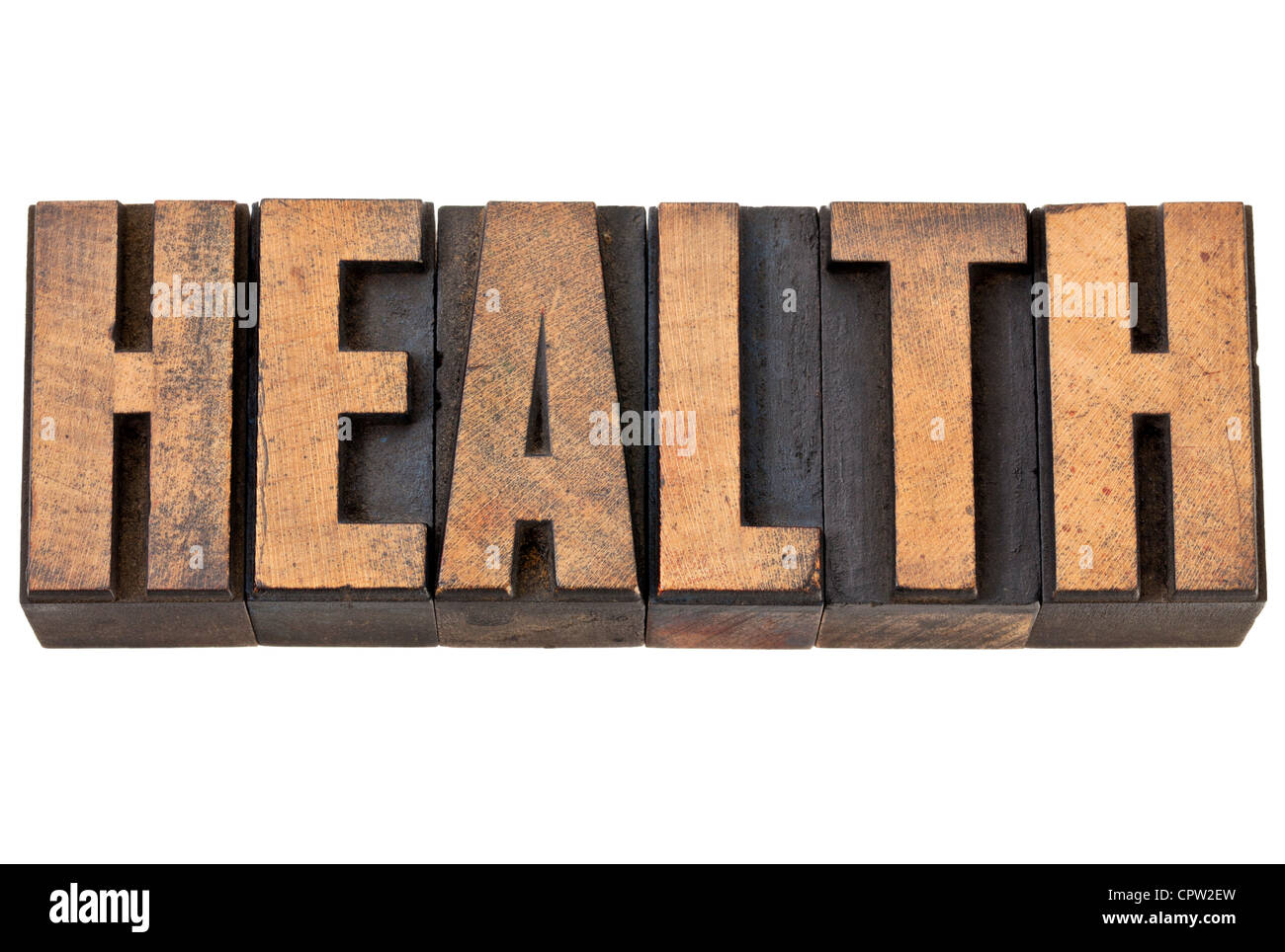 health - isolated text in vintage letterpress wood type Stock Photo - Alamy