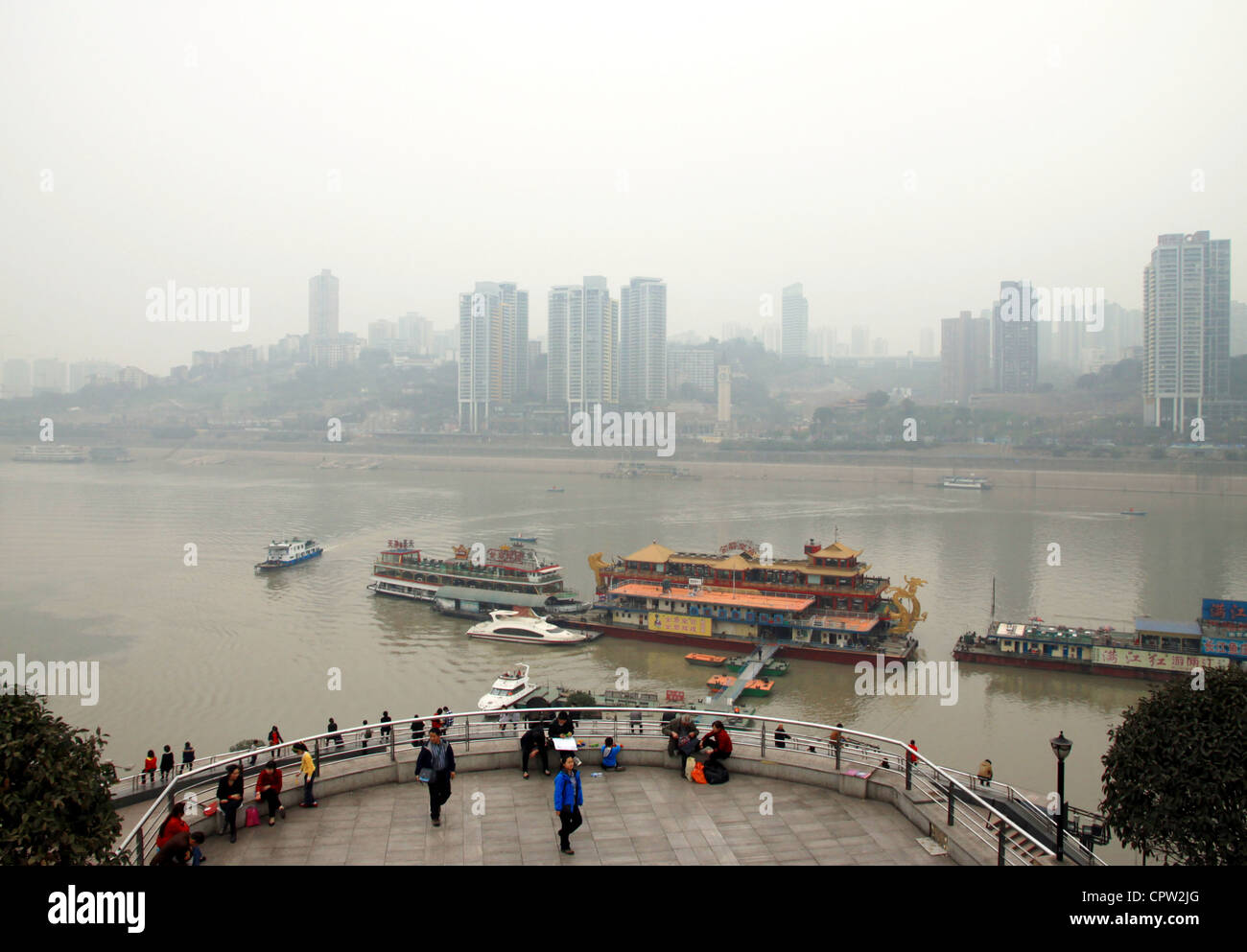 A view of the city of Chongqing and the Yangtze river in China Stock ...