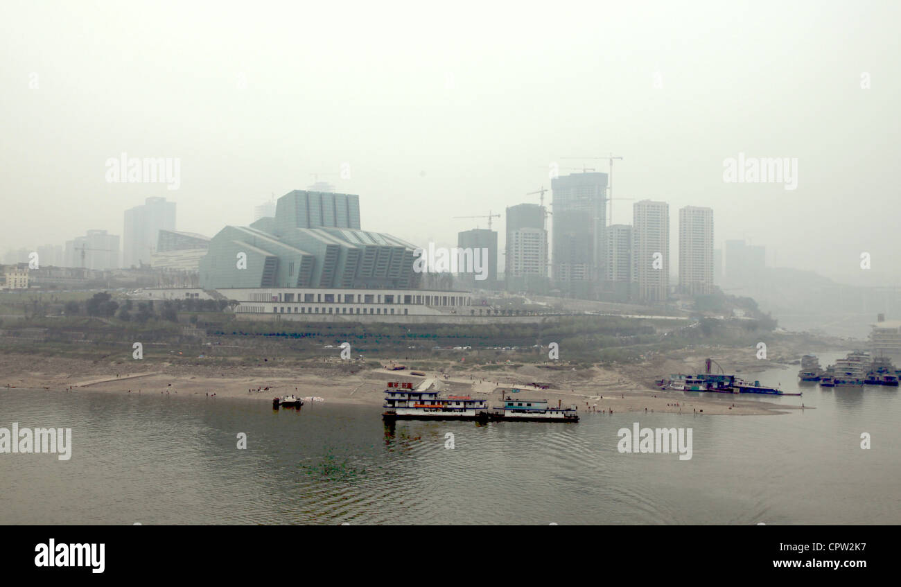 A view of the city of Chongqing and the Yangtze river in China Stock ...
