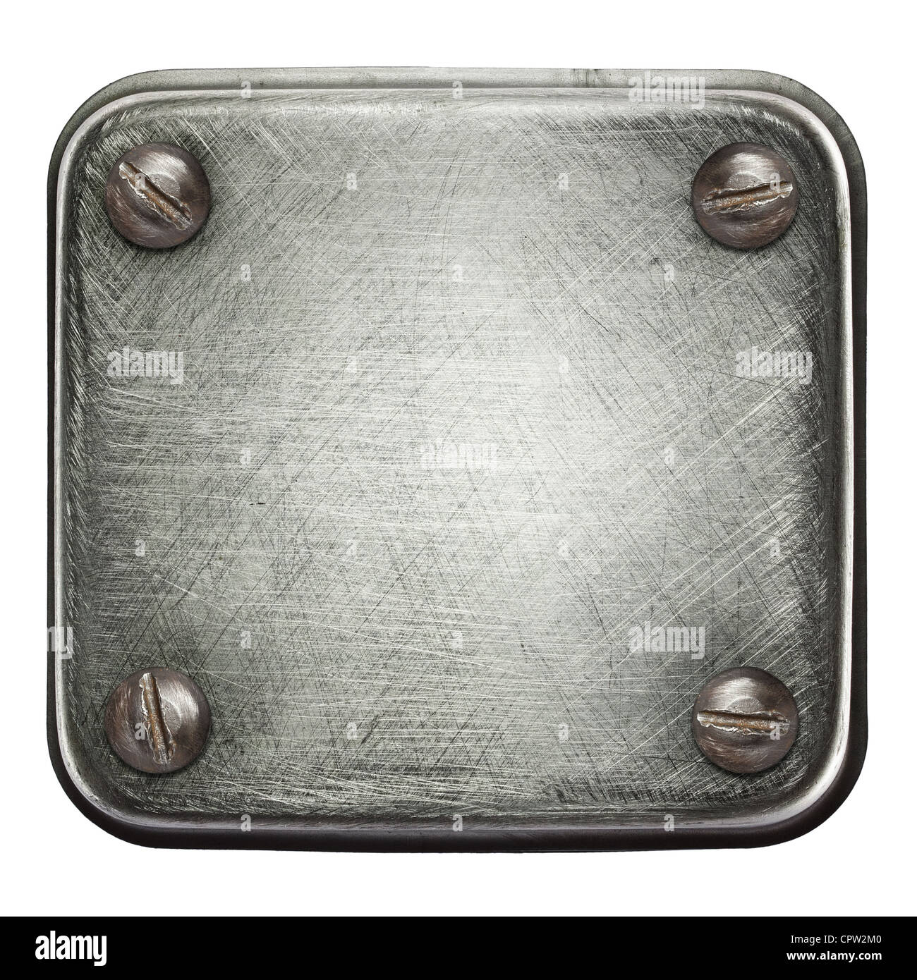 Square shape metal plate texture with screws Stock Photo - Alamy