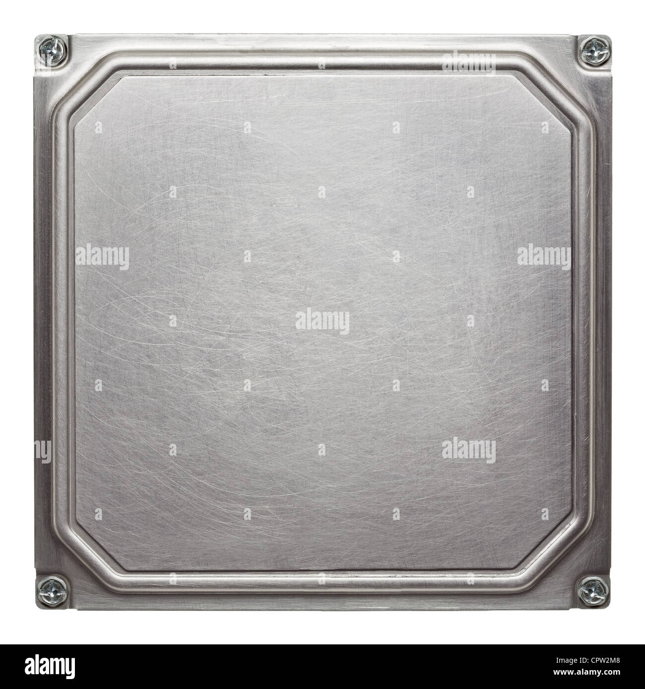 Square shape metal plate texture with screws Stock Photo - Alamy