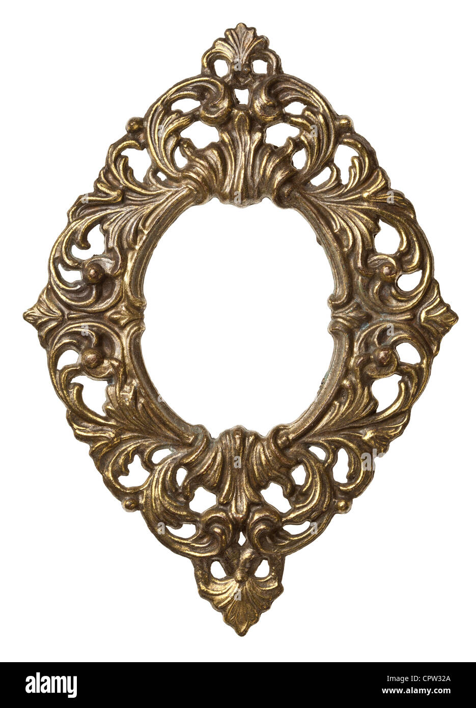 Vintage brass metal frame, isolated Stock Photo - Alamy