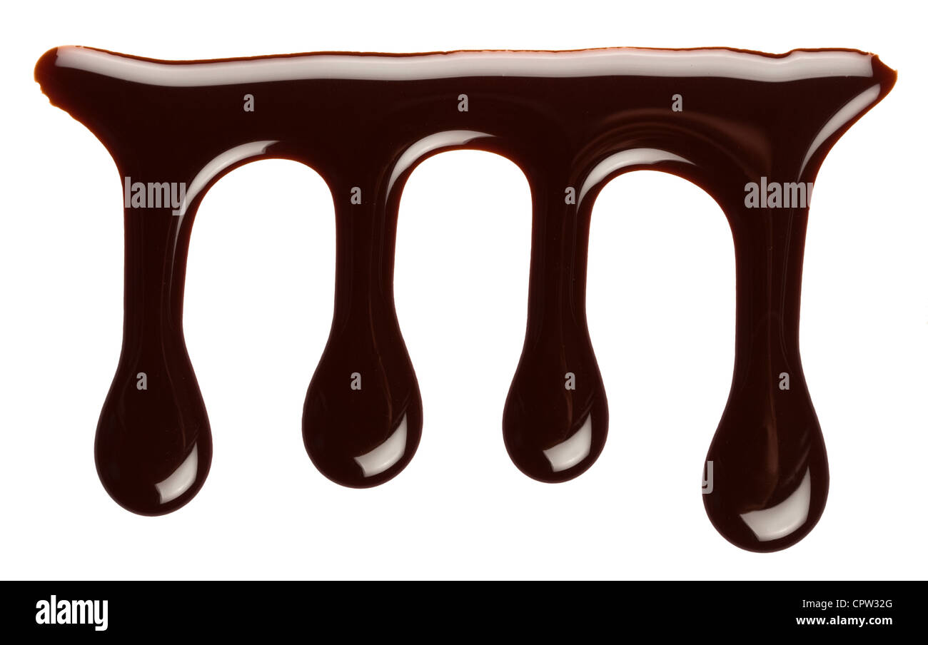 Chocolate syrup drip, isolated on white background Stock Photo - Alamy