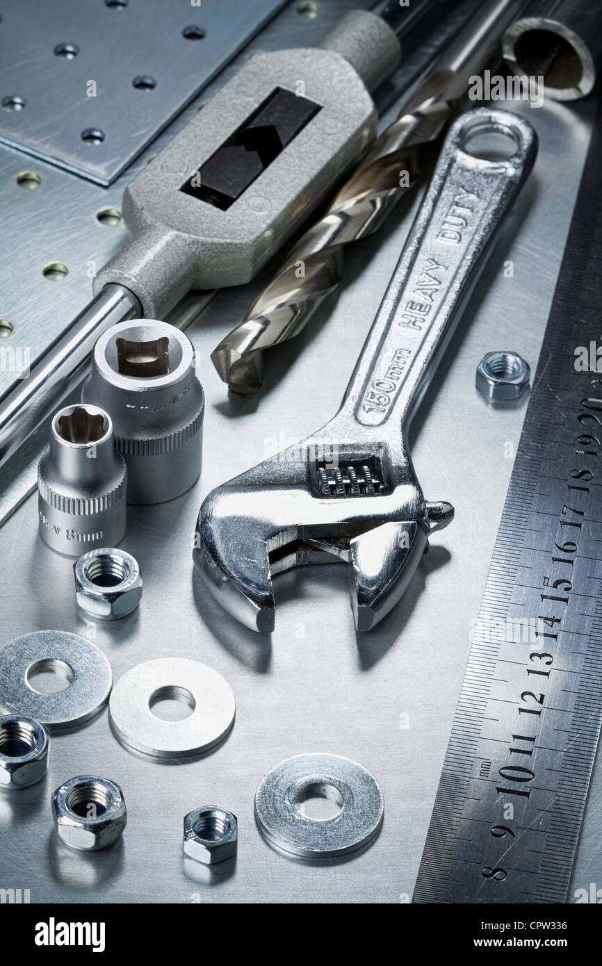 Metal work tools Stock Photo - Alamy