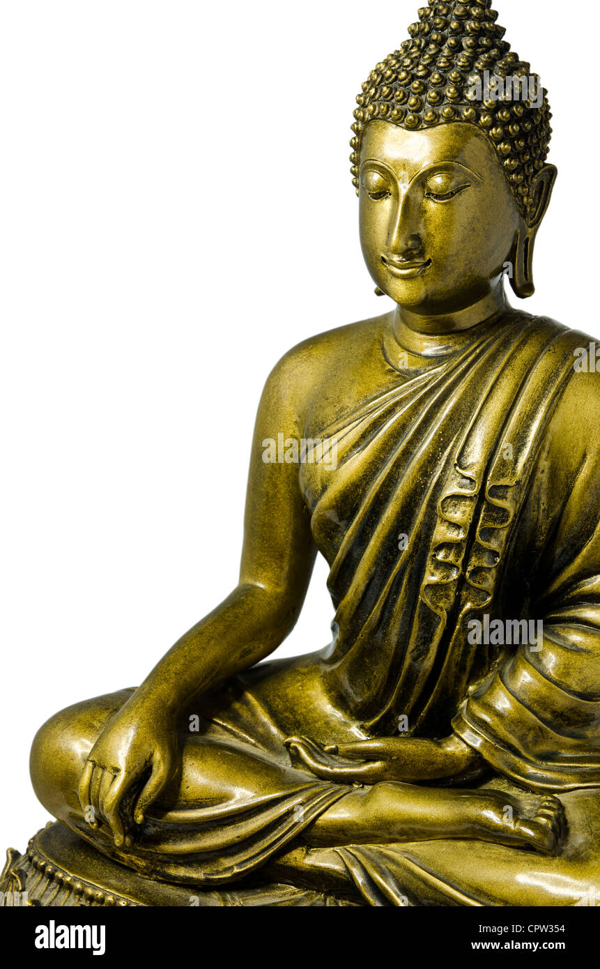 Isolated Buddha sculpture in meditation action Stock Photo - Alamy
