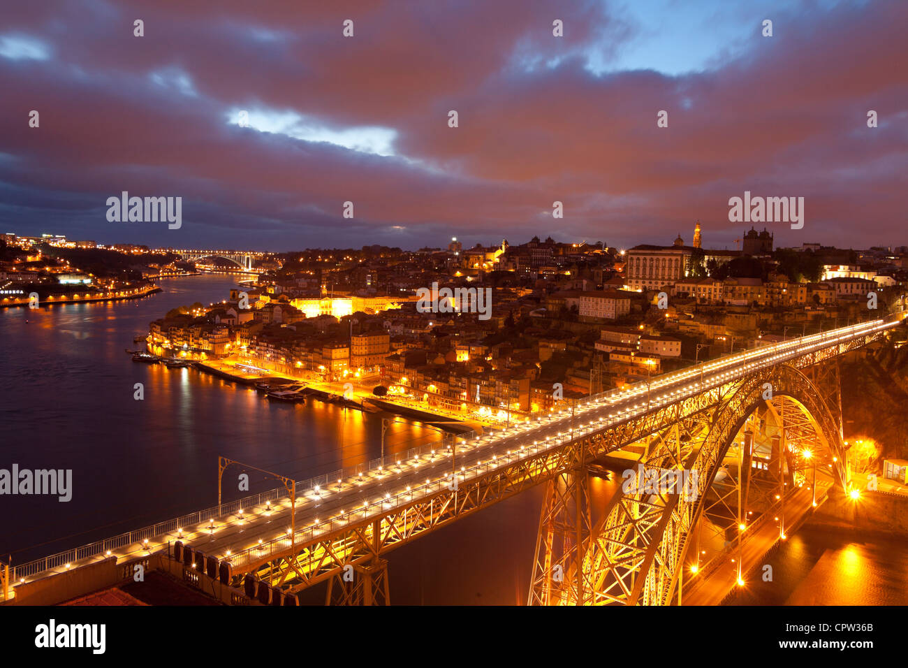 Sunset over Porto, Portugal Stock Photo - Alamy
