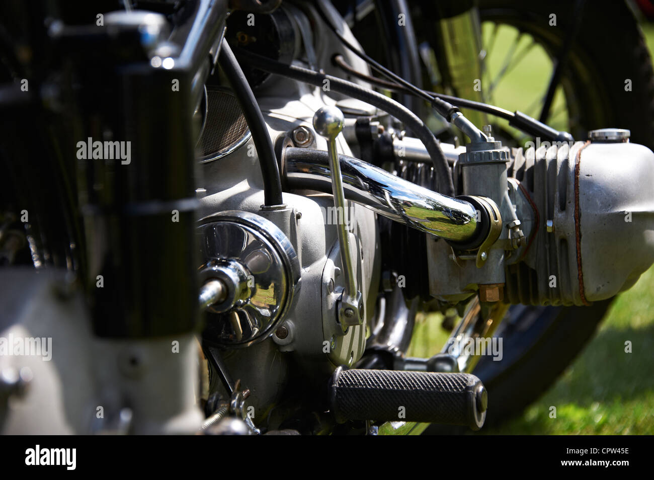 Close up of classic vintage veteran motorbike Stock Photo - Alamy