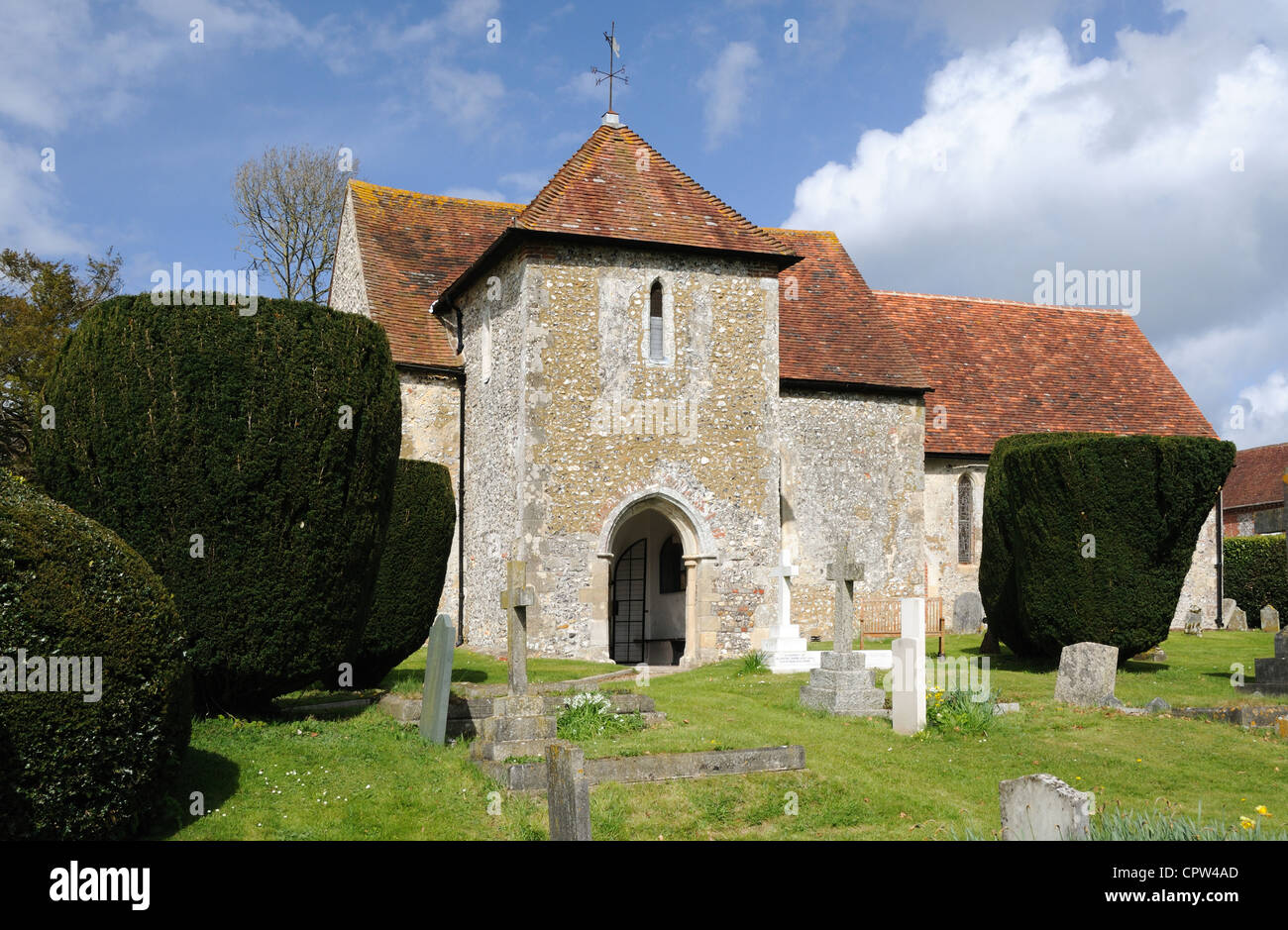 The Church of St. Andrew, in West Stoke, Sussex, England Stock Photo ...