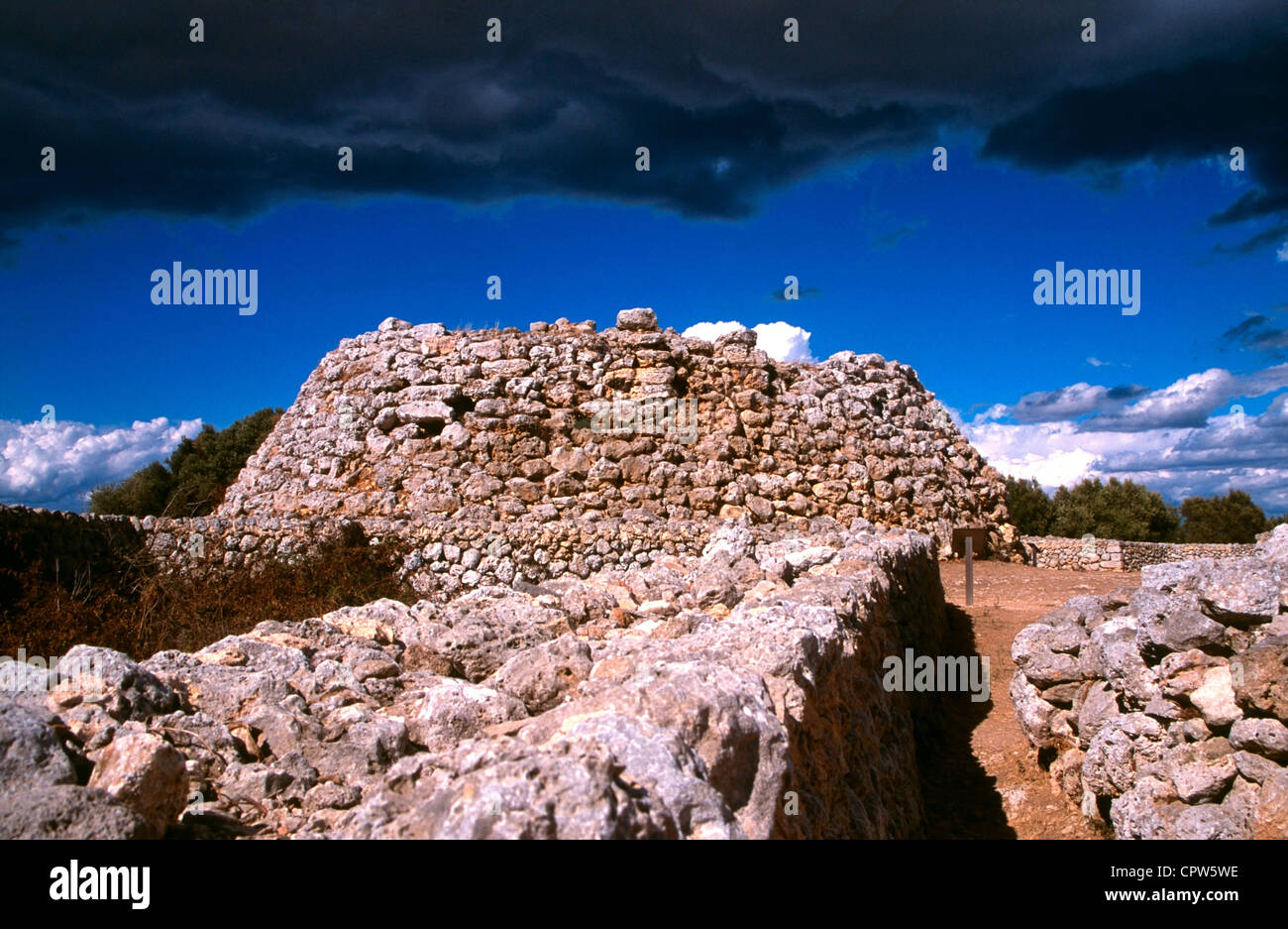 Talayotic site of Trepuco Menorca Balaeric islands, Spain Stock Photo ...