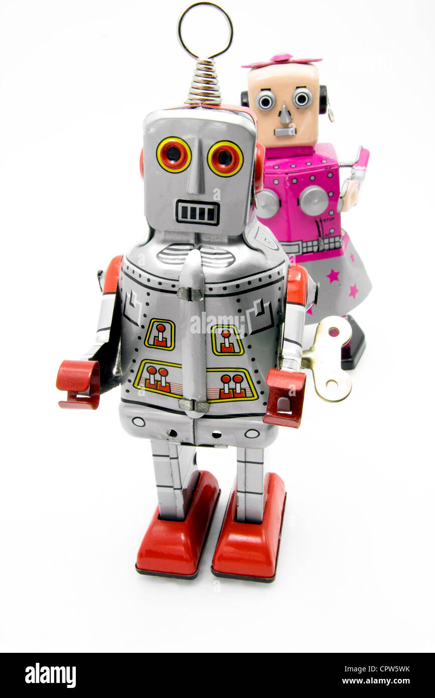 two robot toys Stock Photo - Alamy