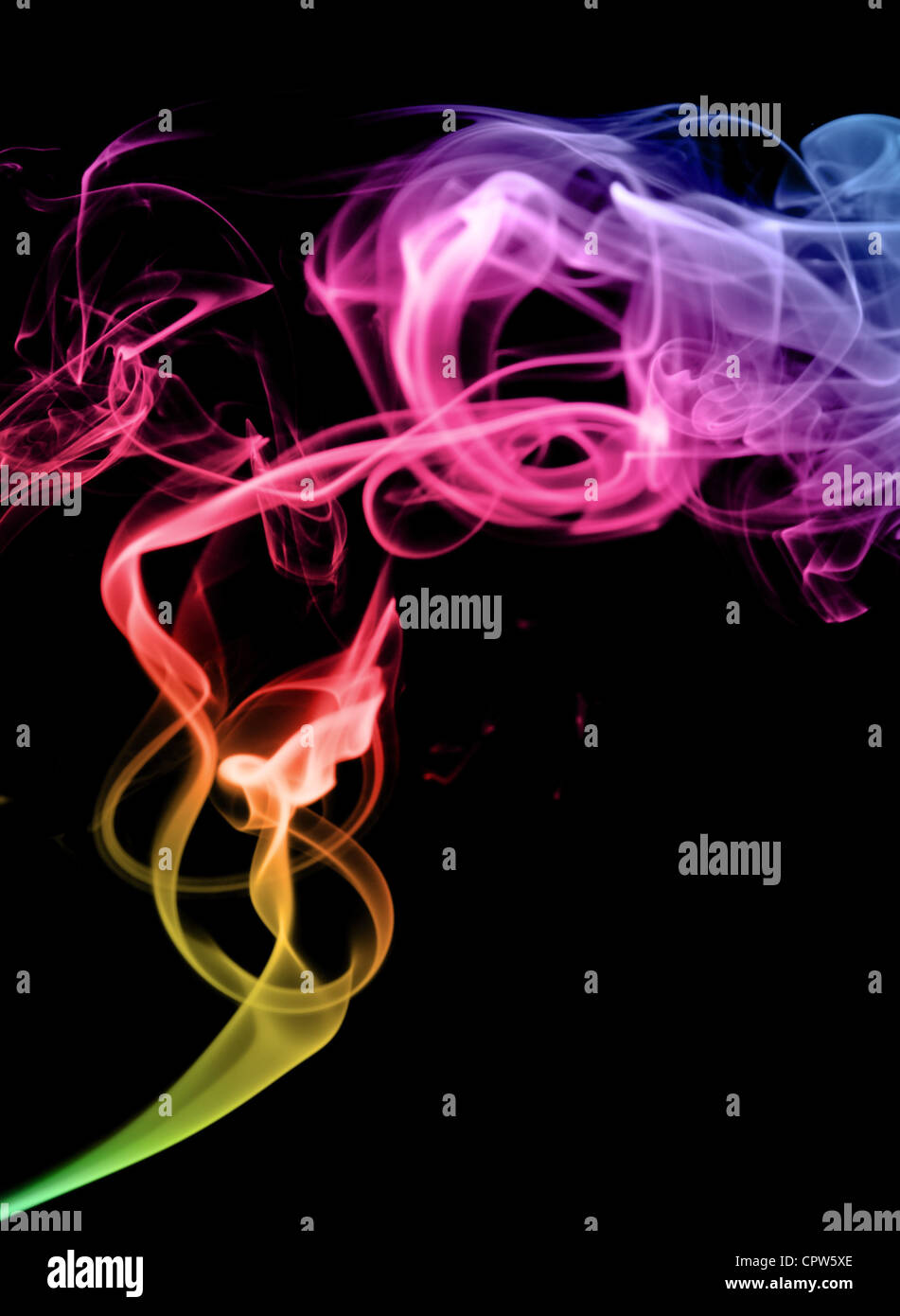 Smoke cloud on a black background Stock Photo - Alamy