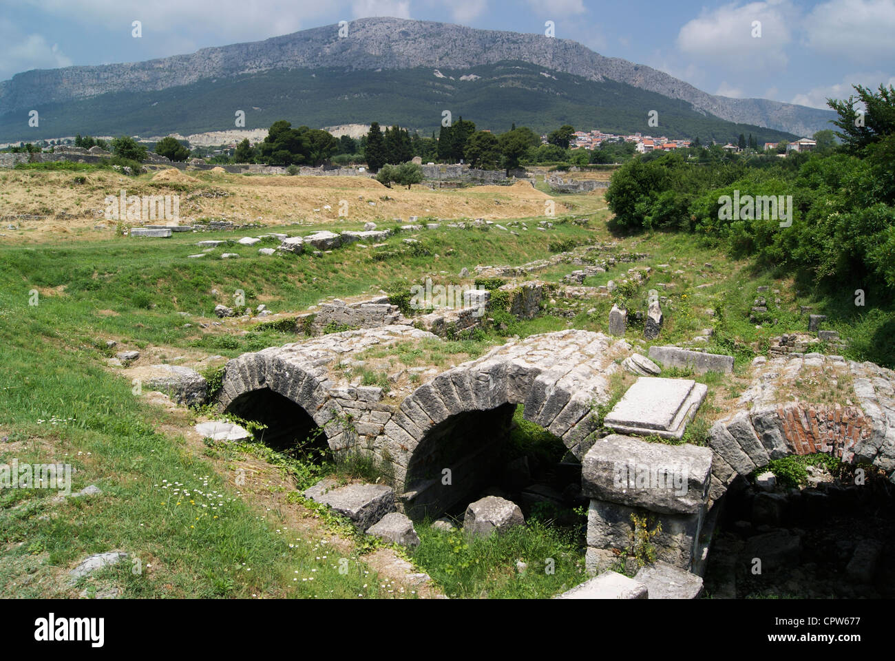 Excavated Ancient Roman Ruins at Salona, near Split, Croatia Stock ...
