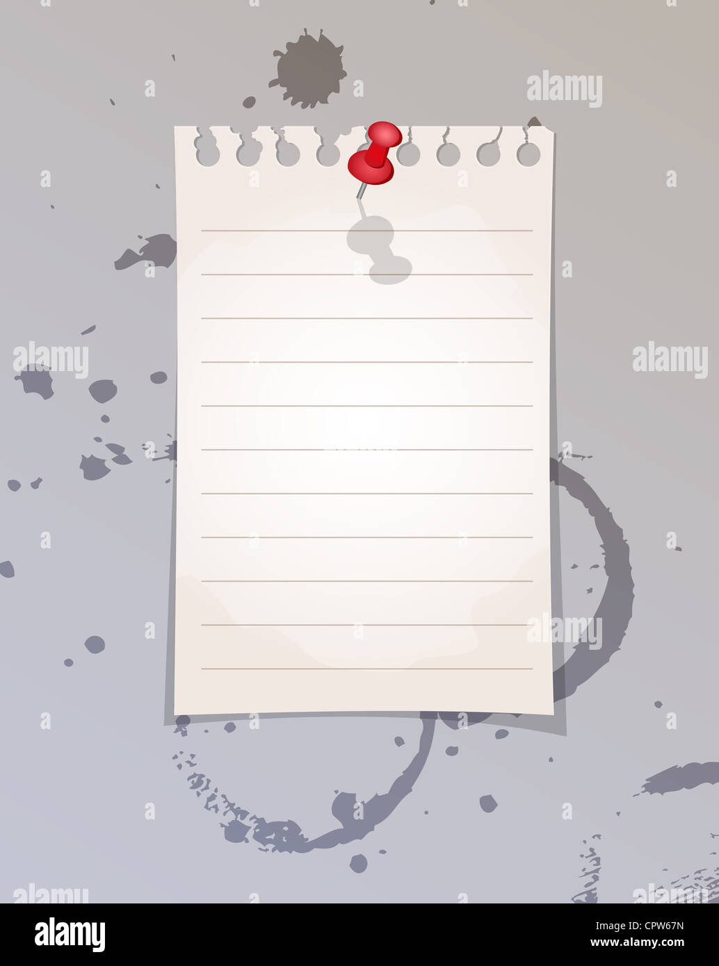 Note paper and red pin Stock Photo - Alamy