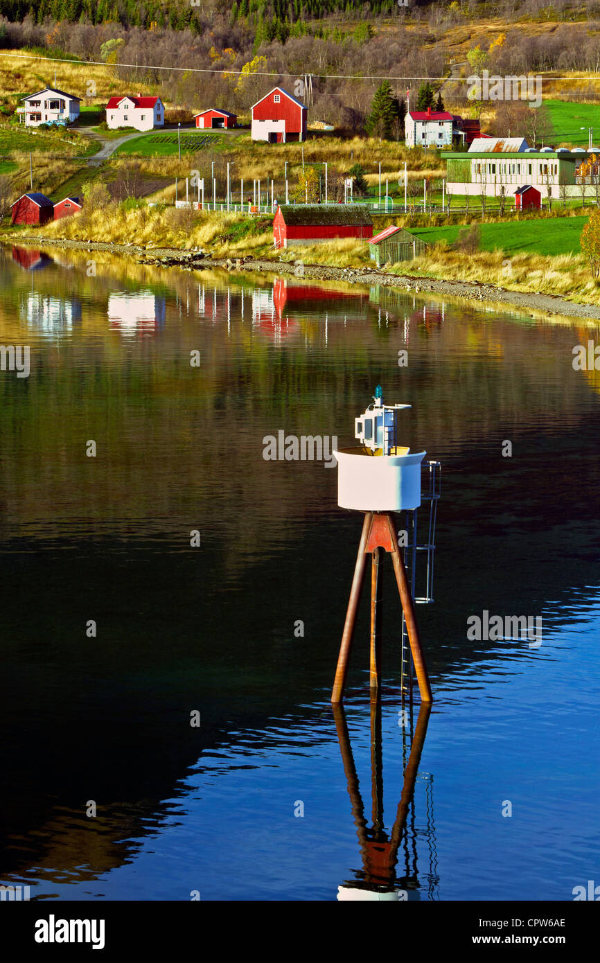 Navigation buoy on a Norwegian Fjord Stock Photo - Alamy