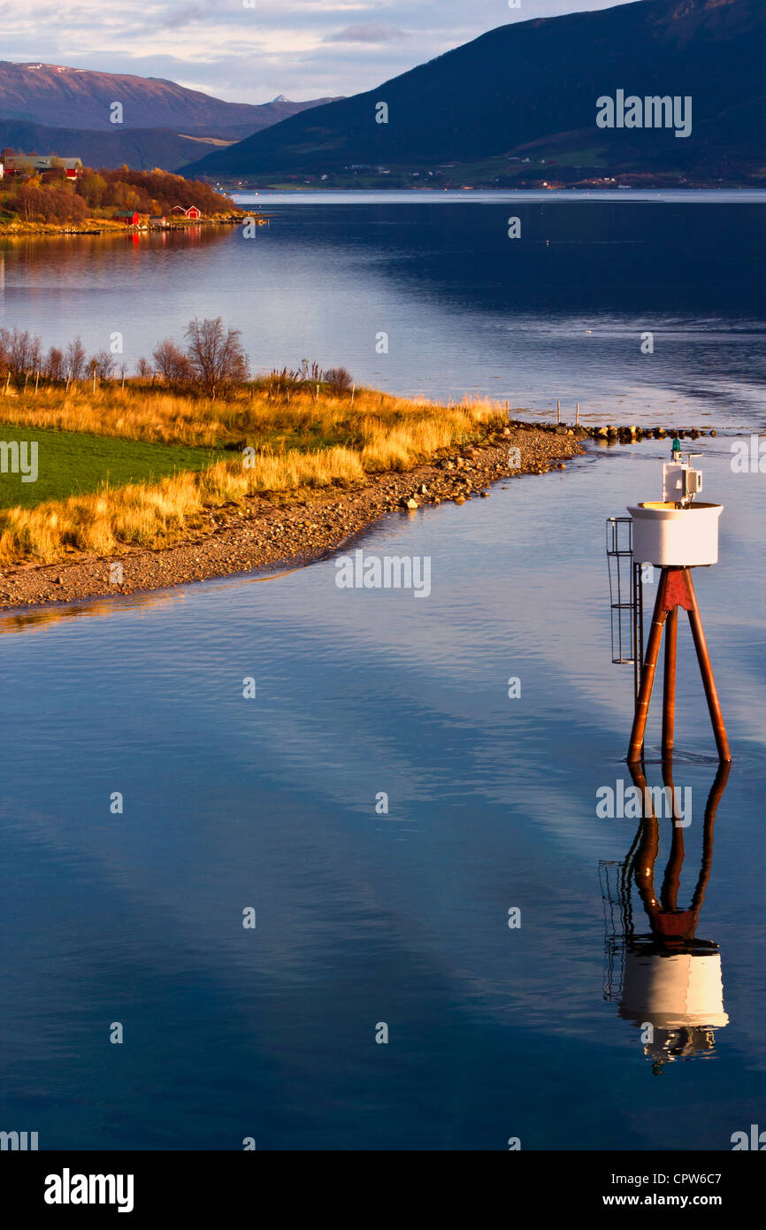 Navigation buoy on a Norwegian Fjord Stock Photo - Alamy