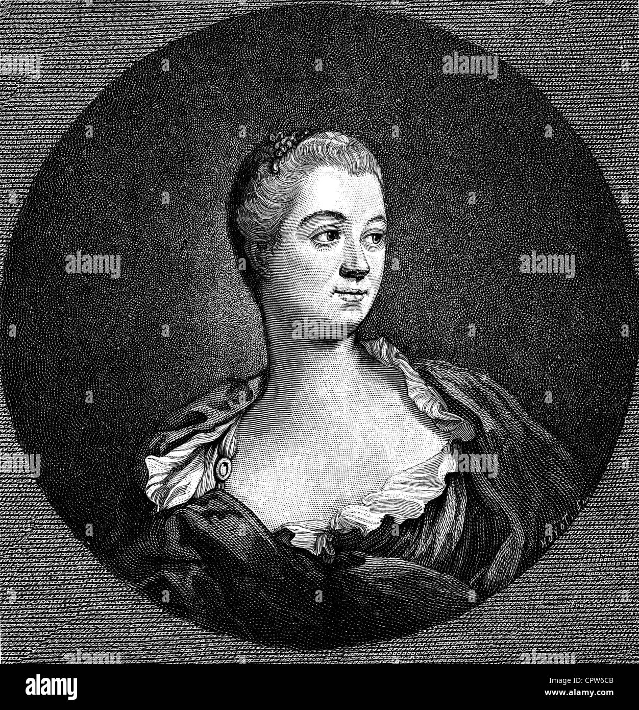 Portrait of the marquise de pompadour Black and White Stock Photos ...