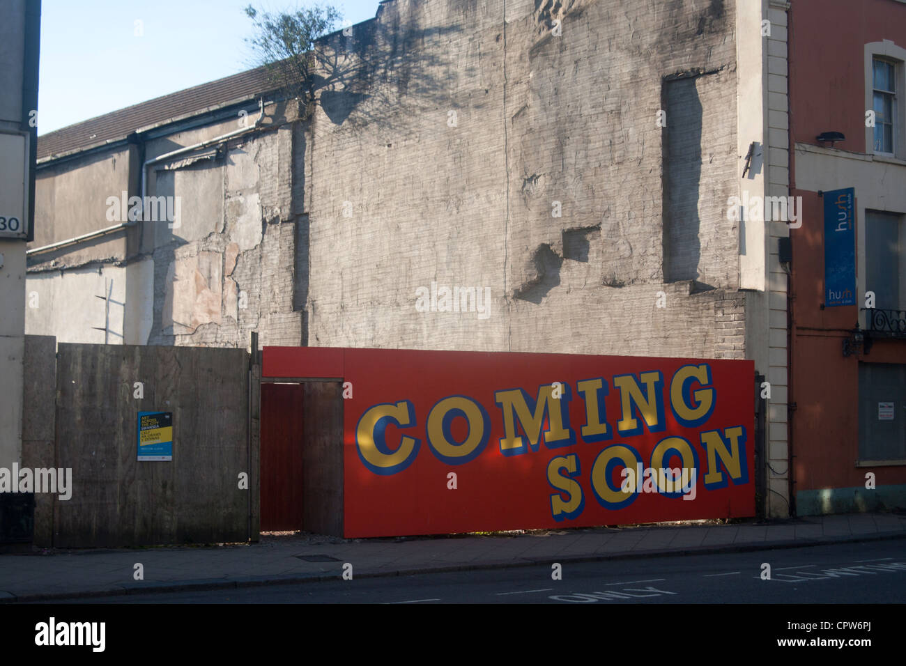 'Coming Soon' artwork on High Street in front of site of demolished ...