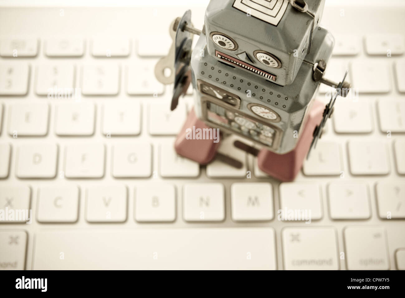 robot on keyboard Stock Photo - Alamy