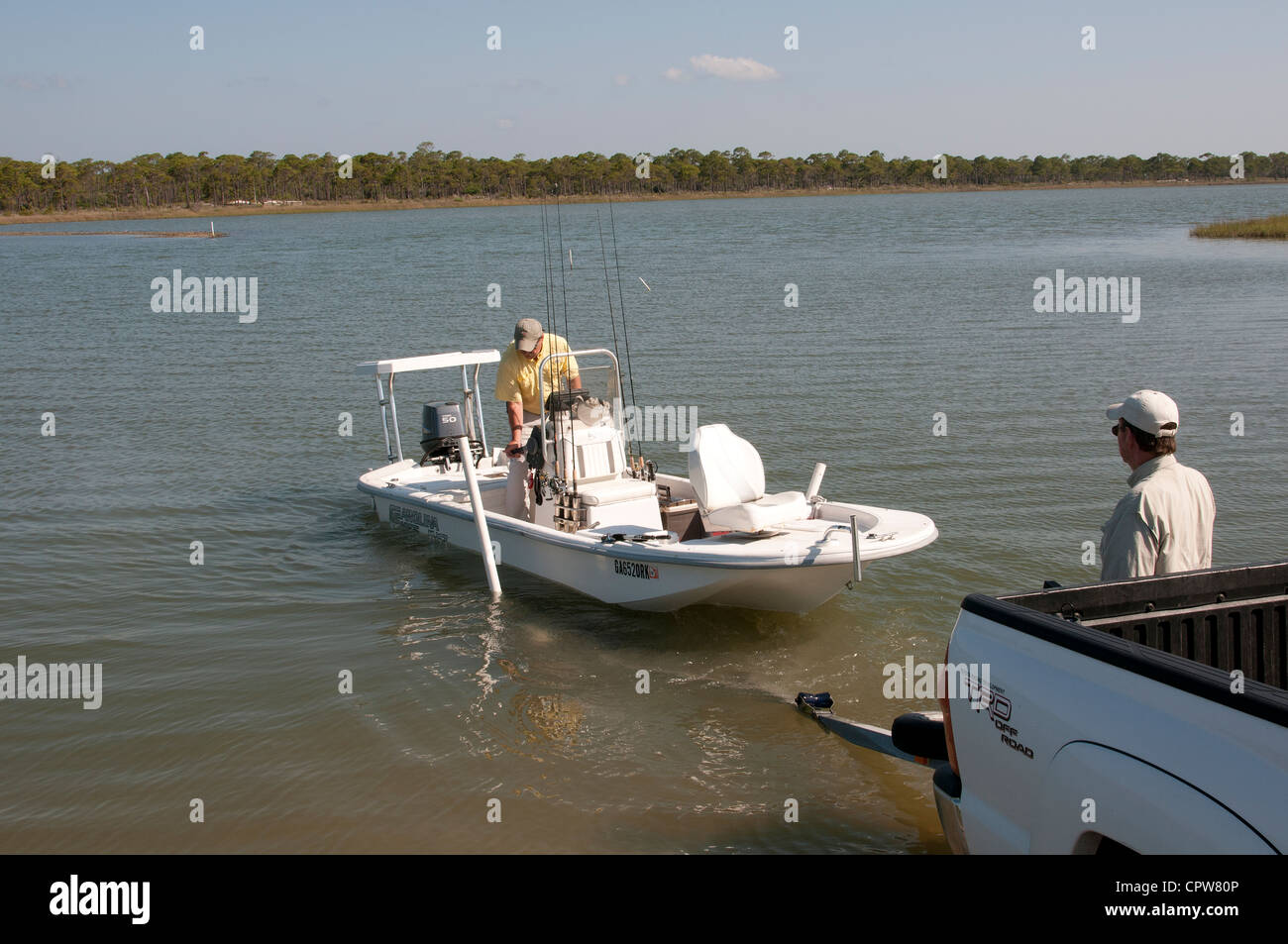 Fishermen launch their boat St George Island State Park northwest ...