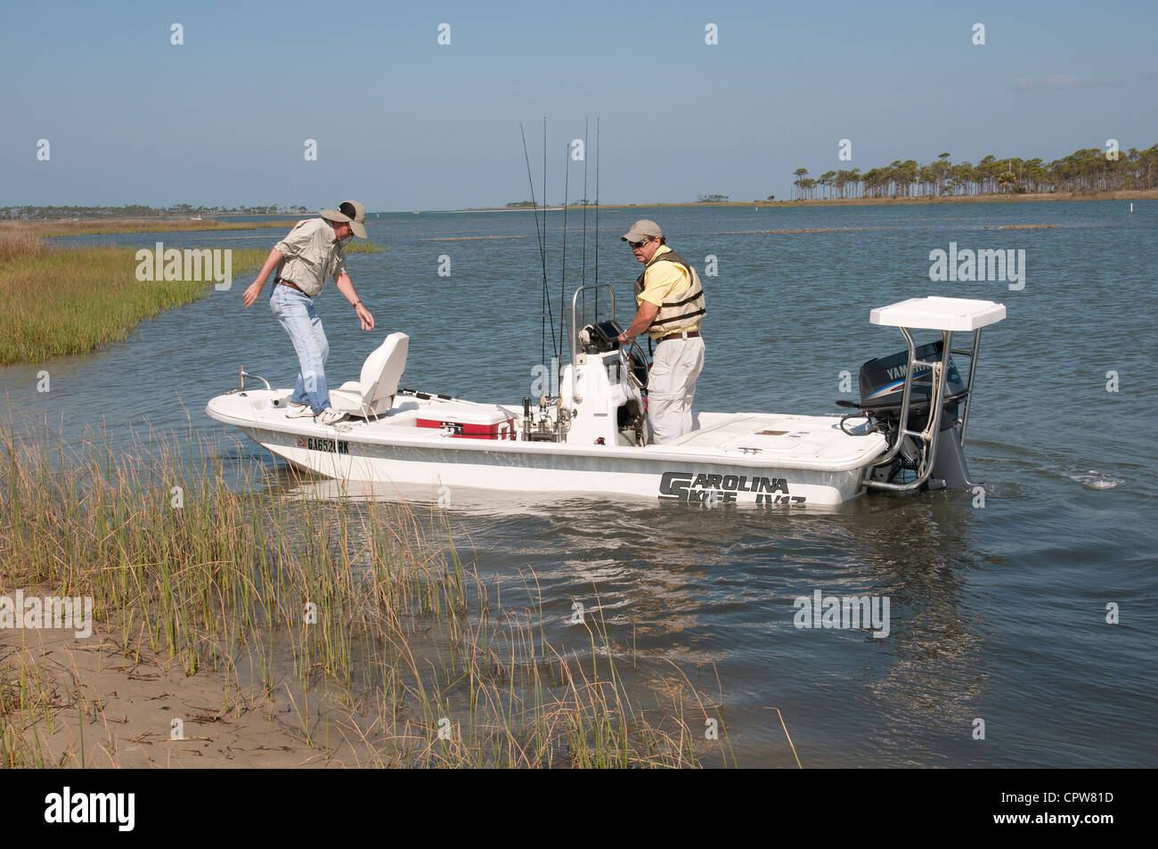 Fishermen launch their boat St George Island State Park northwest ...