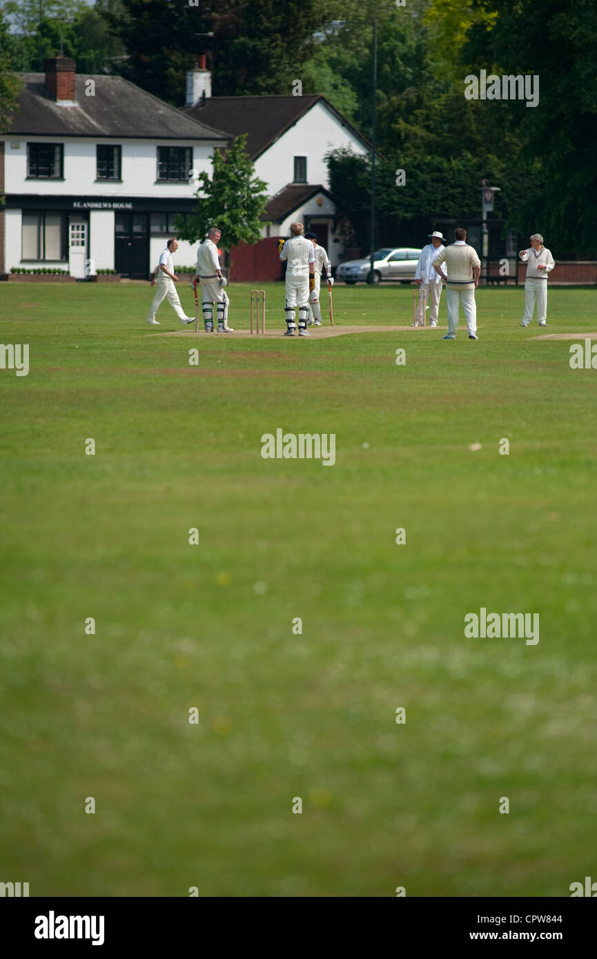 Vllage cricket match at Ham Common in the London Borough of Richmond ...