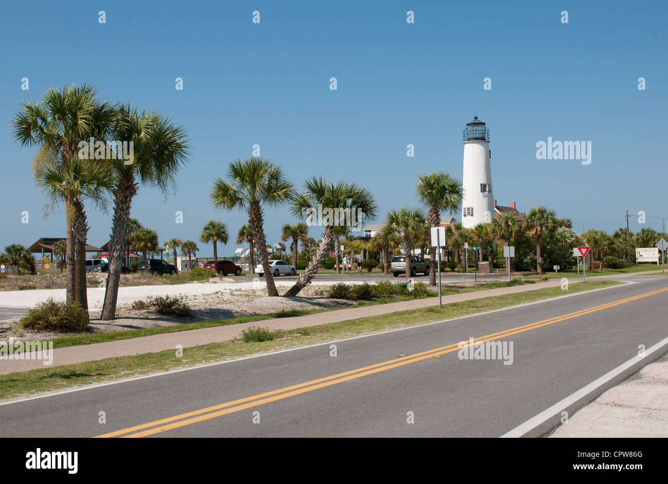 Lighthouse on St George Island northwest Florida USA Stock Photo - Alamy