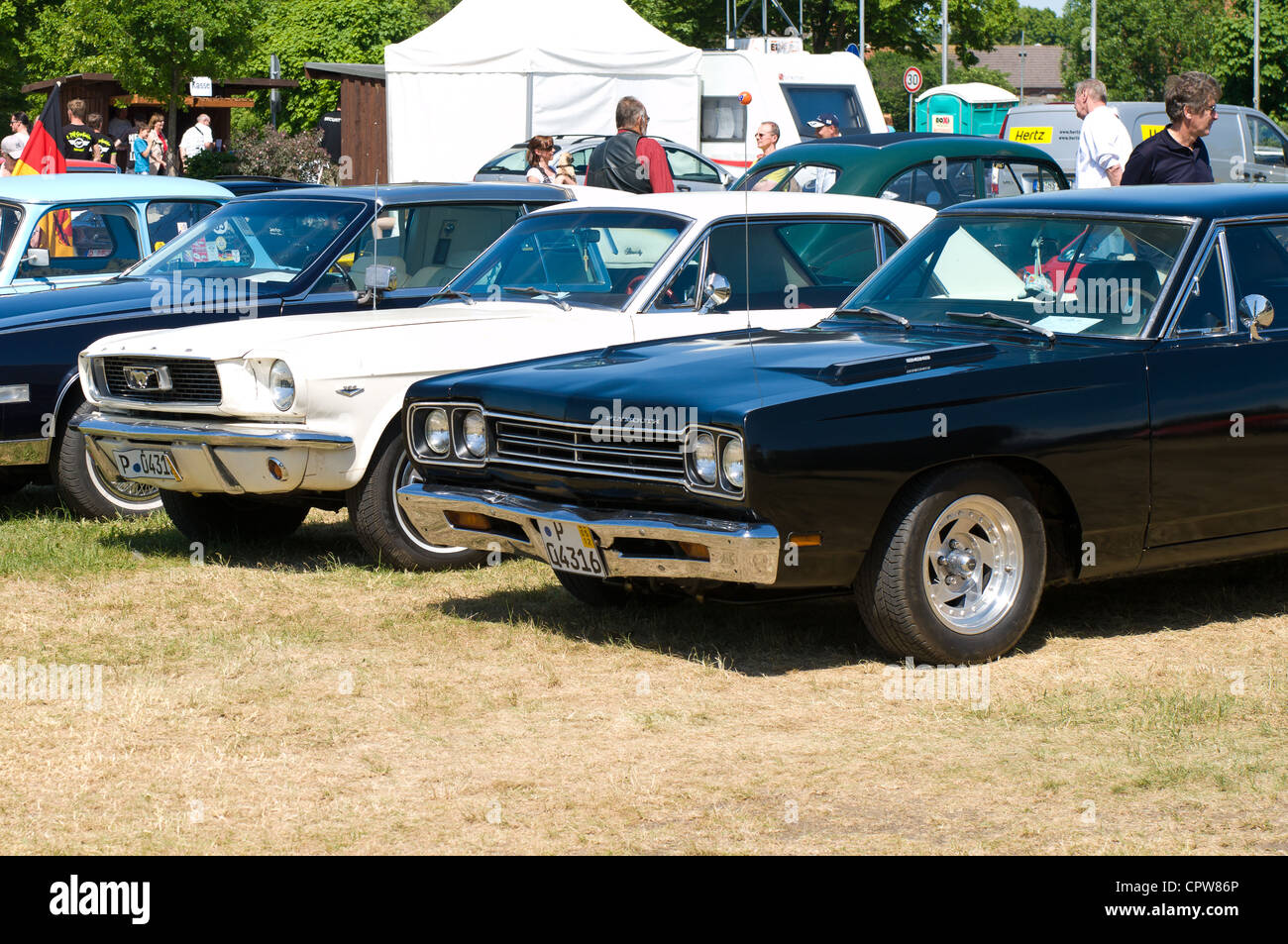 Cars Plymouth Road Runner and the Ford Mustang Stock Photo - Alamy