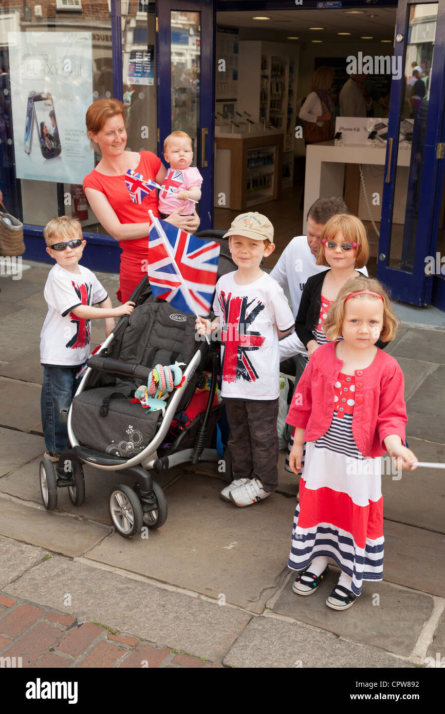 family waiting for diamond jubilee carnival procession to begin Stock ...