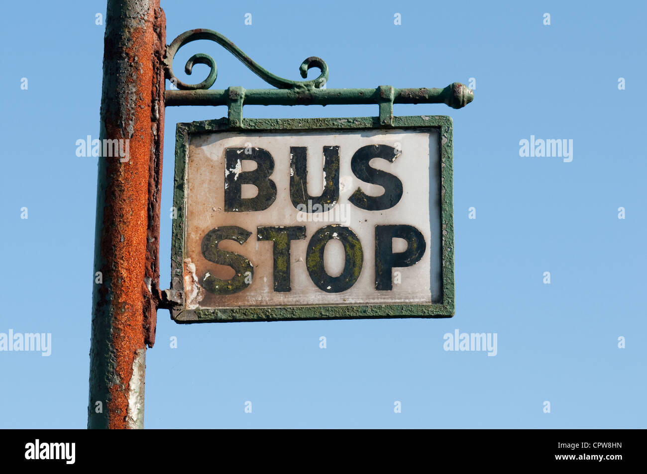 Vintage Bus Stop Stock Photo - Alamy