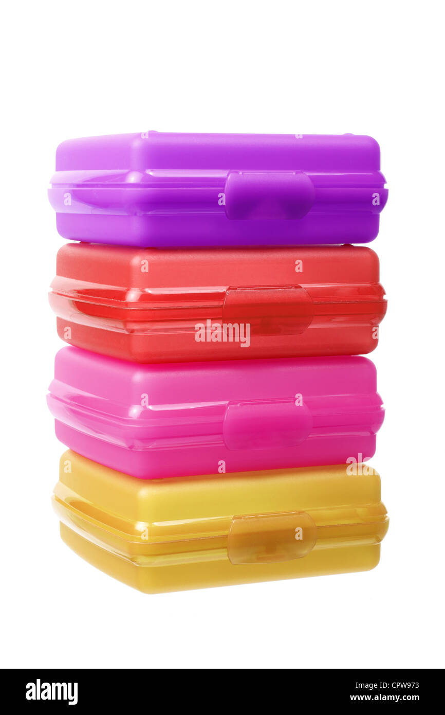 Stack of Plastic Containers Stock Photo - Alamy