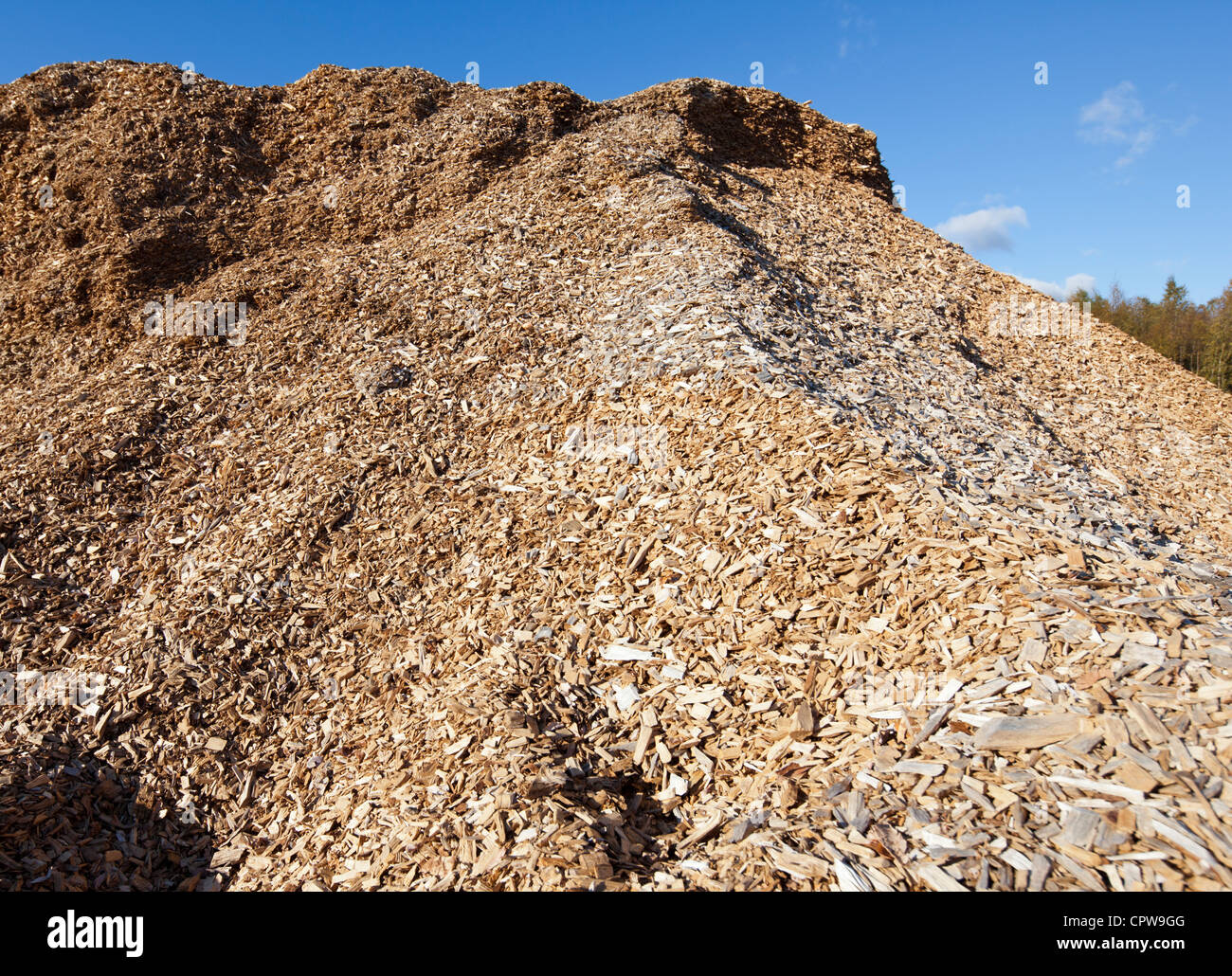 Inventory Pile of wood chips , Finland Stock Photo - Alamy