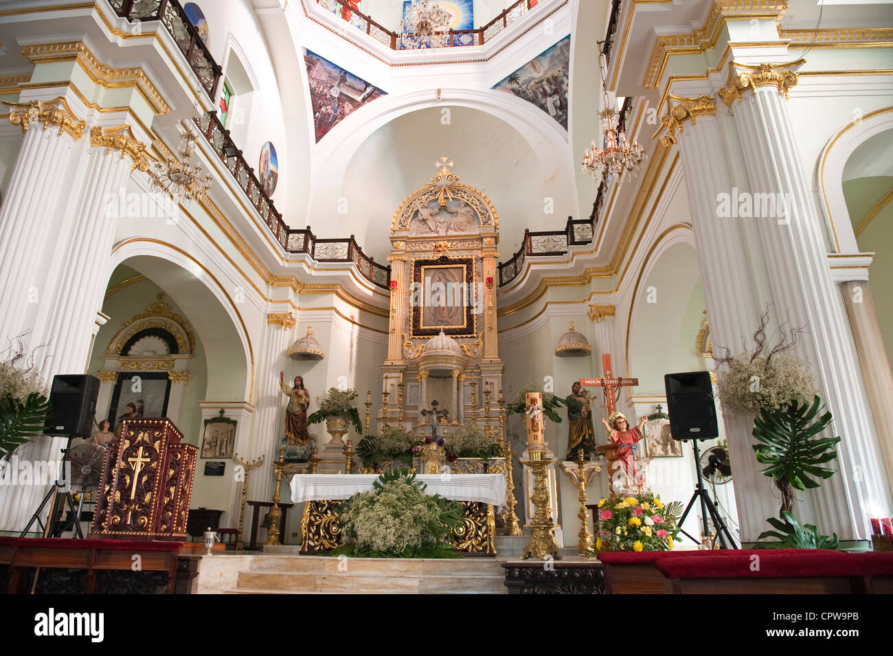 Mexico, Puerto Vallarta. Interior of The Our Lady of Guadalupe Church ...