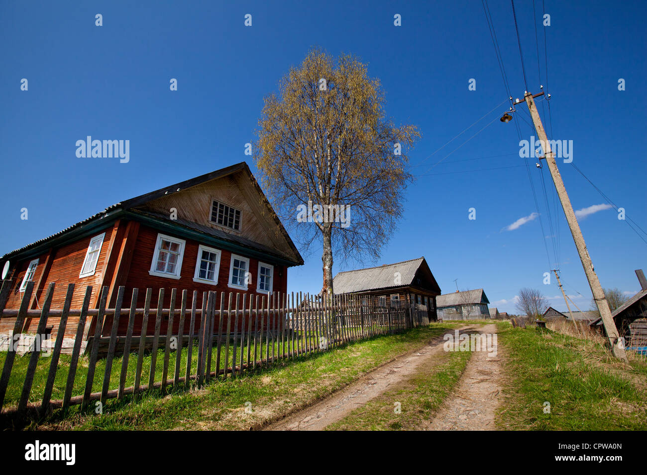 Typical small village in central Russia, in warm spring day Stock Photo ...