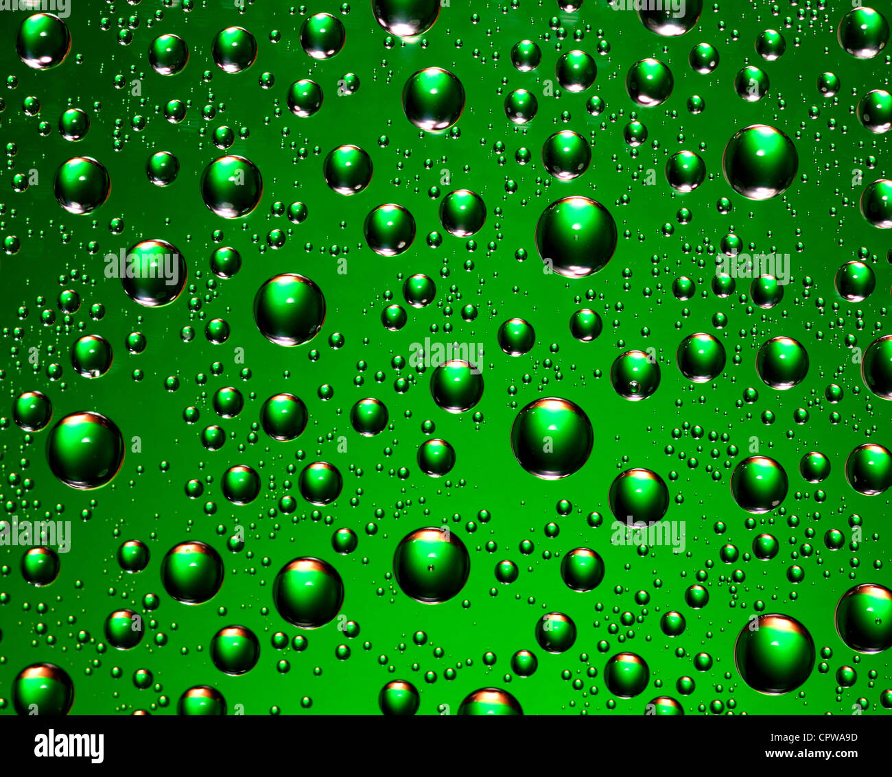 background of green water drops Stock Photo - Alamy