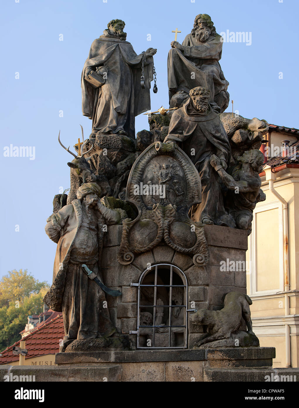 Statues of Saint John, Felix and Ivan Stock Photo - Alamy