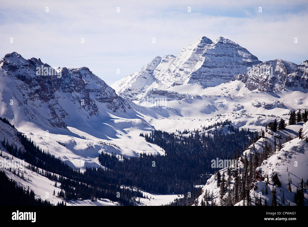 Maroon Bells In Winter Stock Photo - Alamy