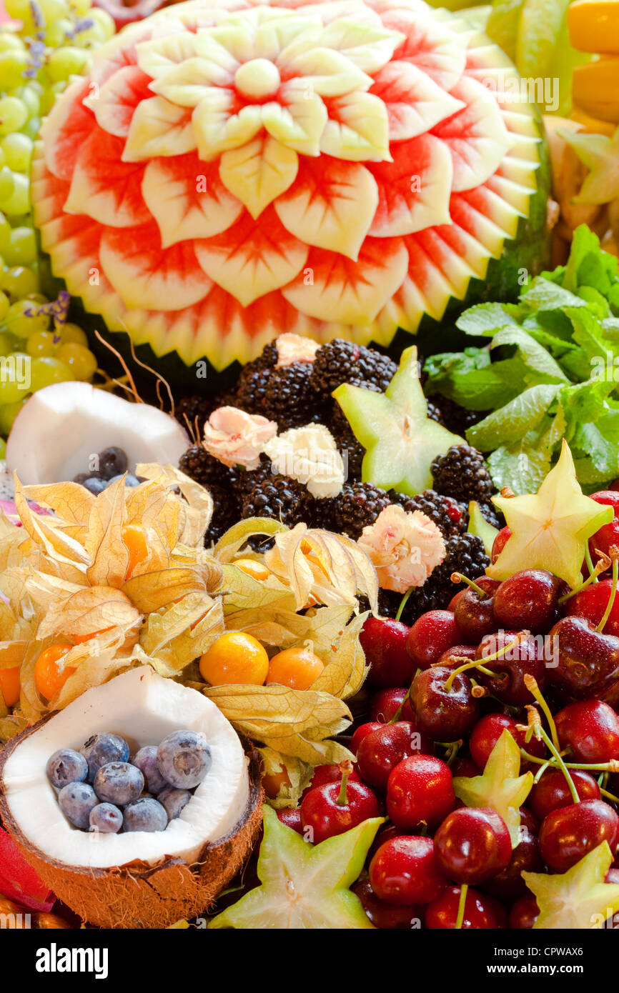assortment of different fruits at a party Stock Photo - Alamy