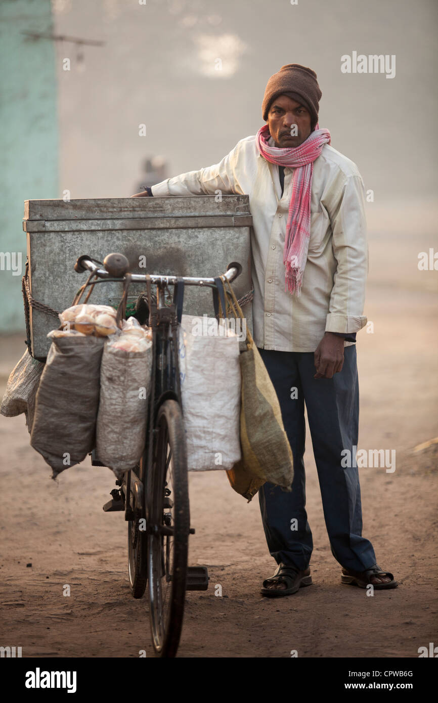 Bicycle vendor shop owner at the morning, Jharia, Dhanbad, Jharkhand ...