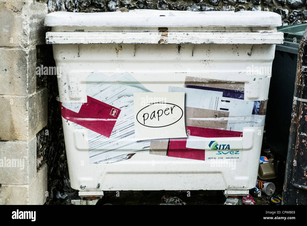 A Waste Recycling Skip for Paper Stock Photo - Alamy