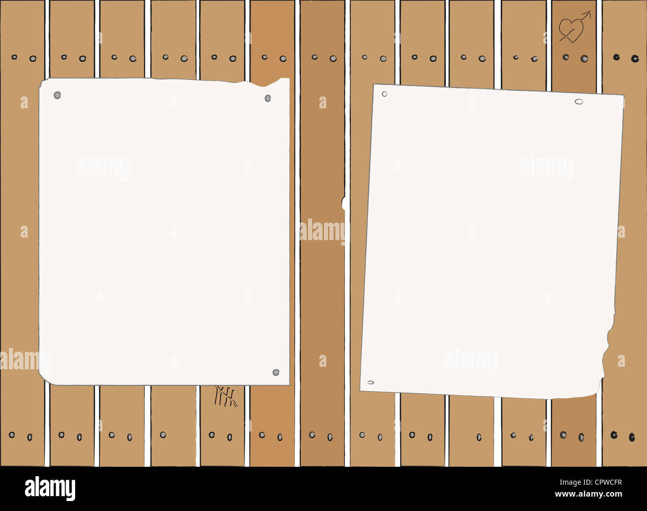 Put your ad on the billboard, illustration of plank with banners for ...