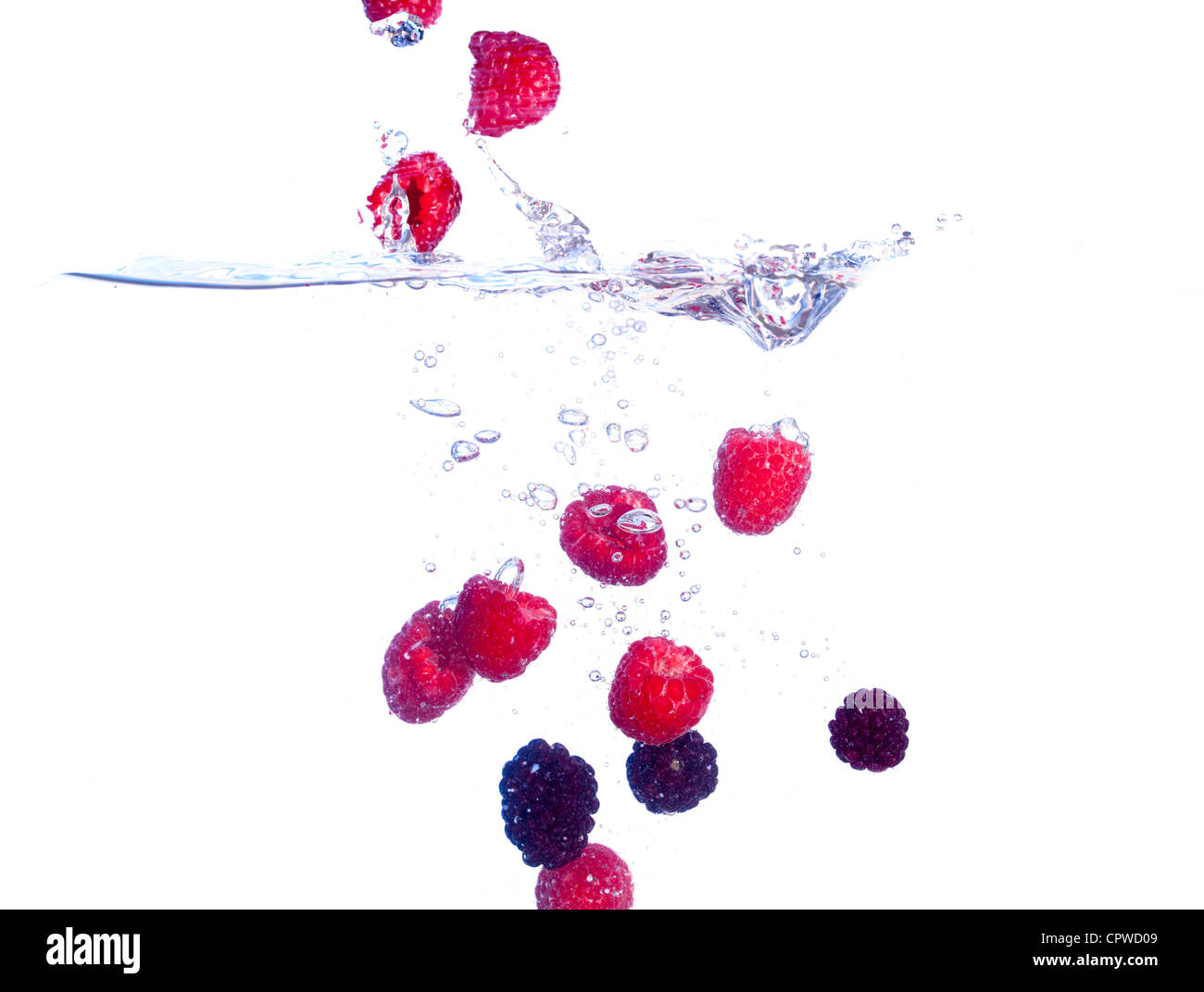 Berries Falls under Water with a Splash, isolated Stock Photo - Alamy